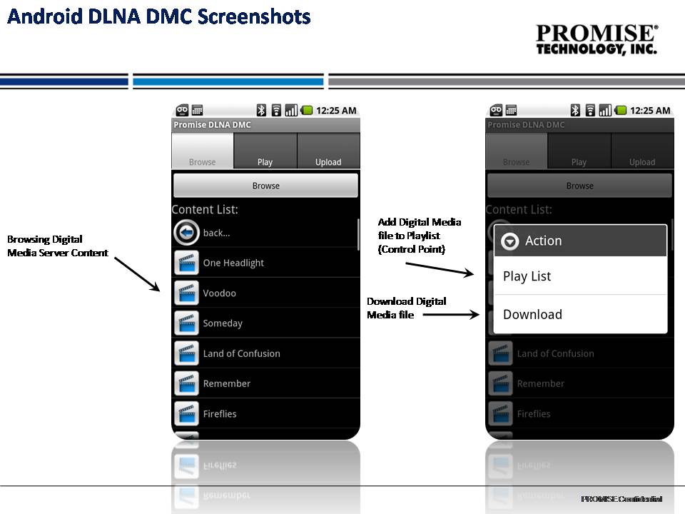 Promise Fusion Stream DLNA Digital Media Application For Android